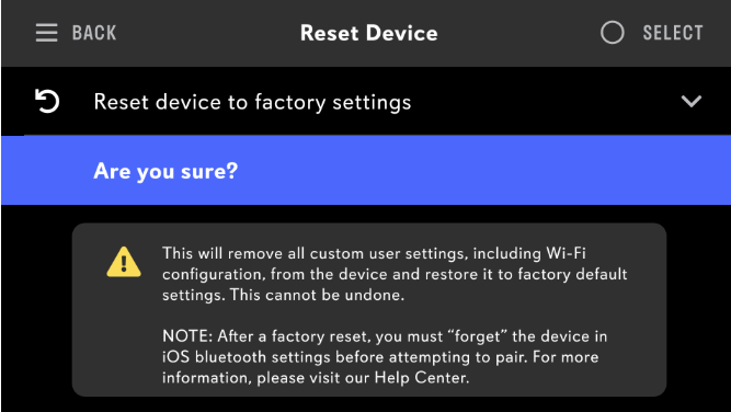 How to Reset / Return the KIT to Factory Settings